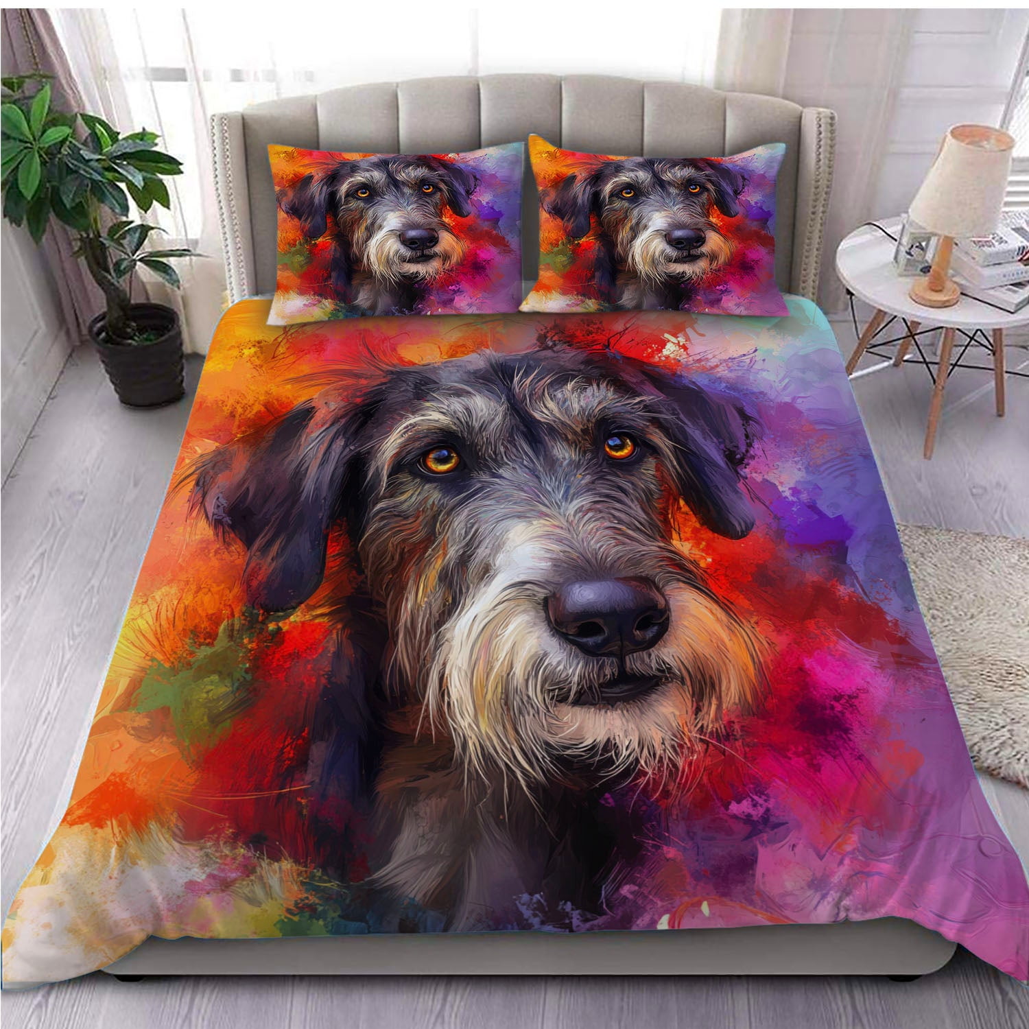 3 Pieces Duvet Cover Set Irish Wolfhound Dog 3D Print Bedding 1 Duvet ...