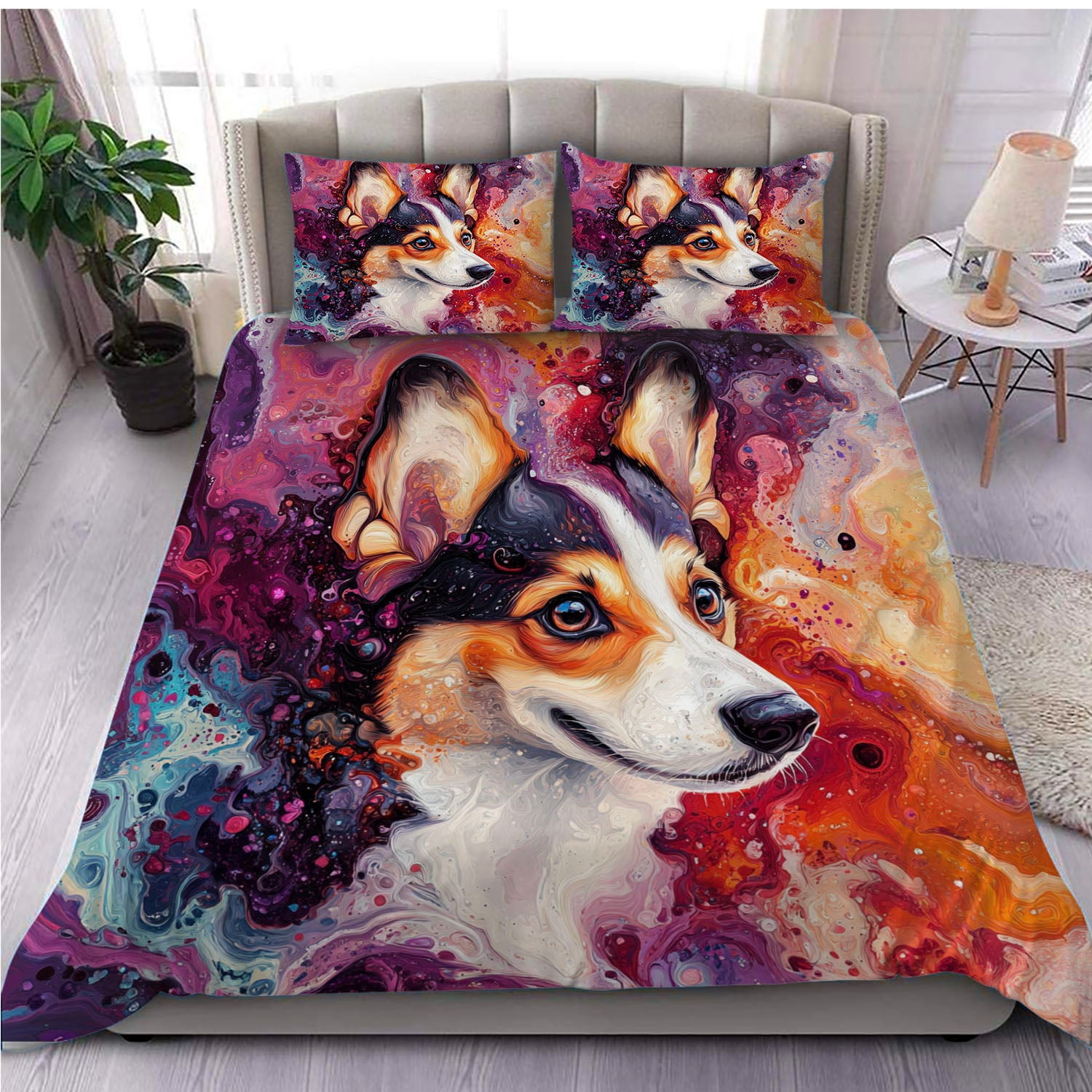 3 Pieces Duvet Cover Set Pembroke Welsh Corgi Dog 3D Print Bedding 1 ...