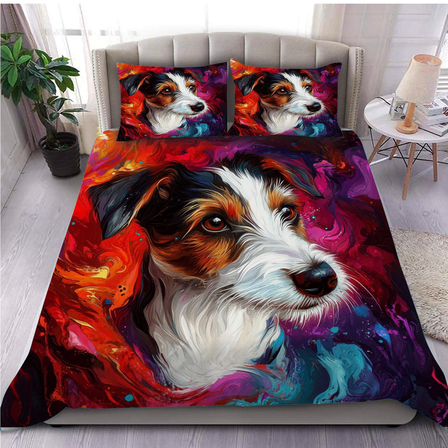 3 Pieces Duvet Cover Set Russell Terrier Dog 3D Print Bedding 1 Duvet ...