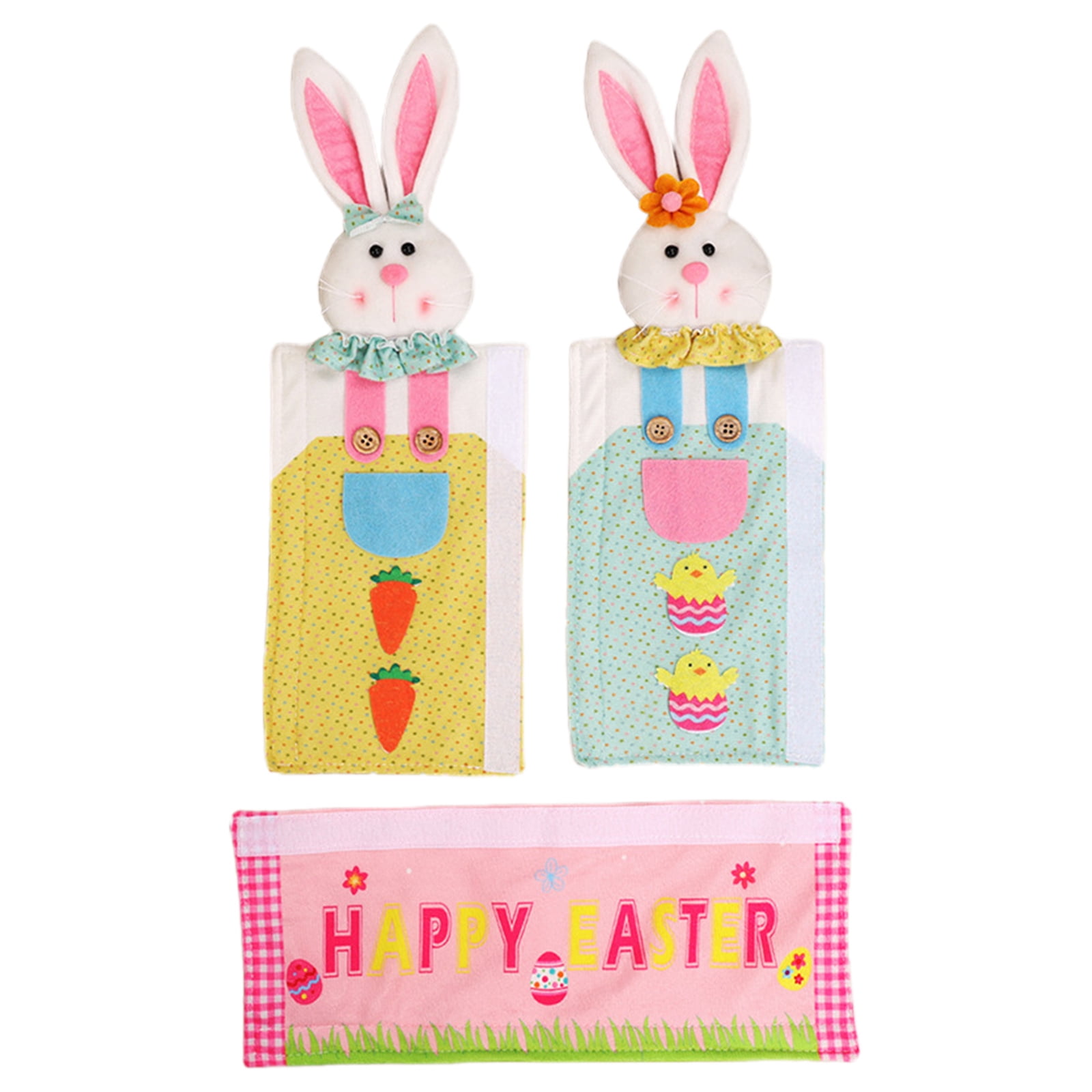 3 Pieces Easter Refrigerator Door Handle Decorations Cute Bunny Fridge ...