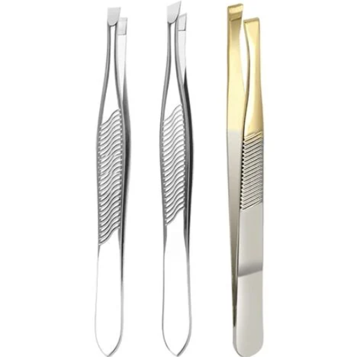 3 Pieces Epilator Tweezers,Stainless Steel Tweezers for Eyebrow ...