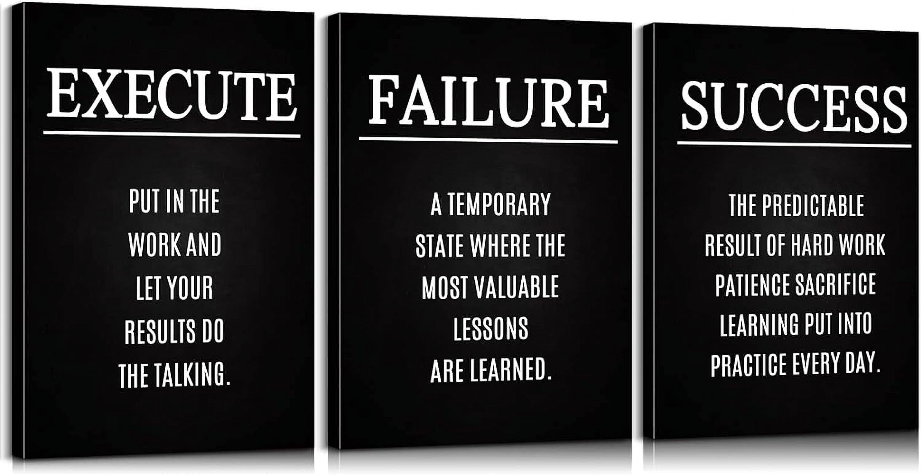 3 Pieces Execute Failure Success Poster Inspirational Posters ...