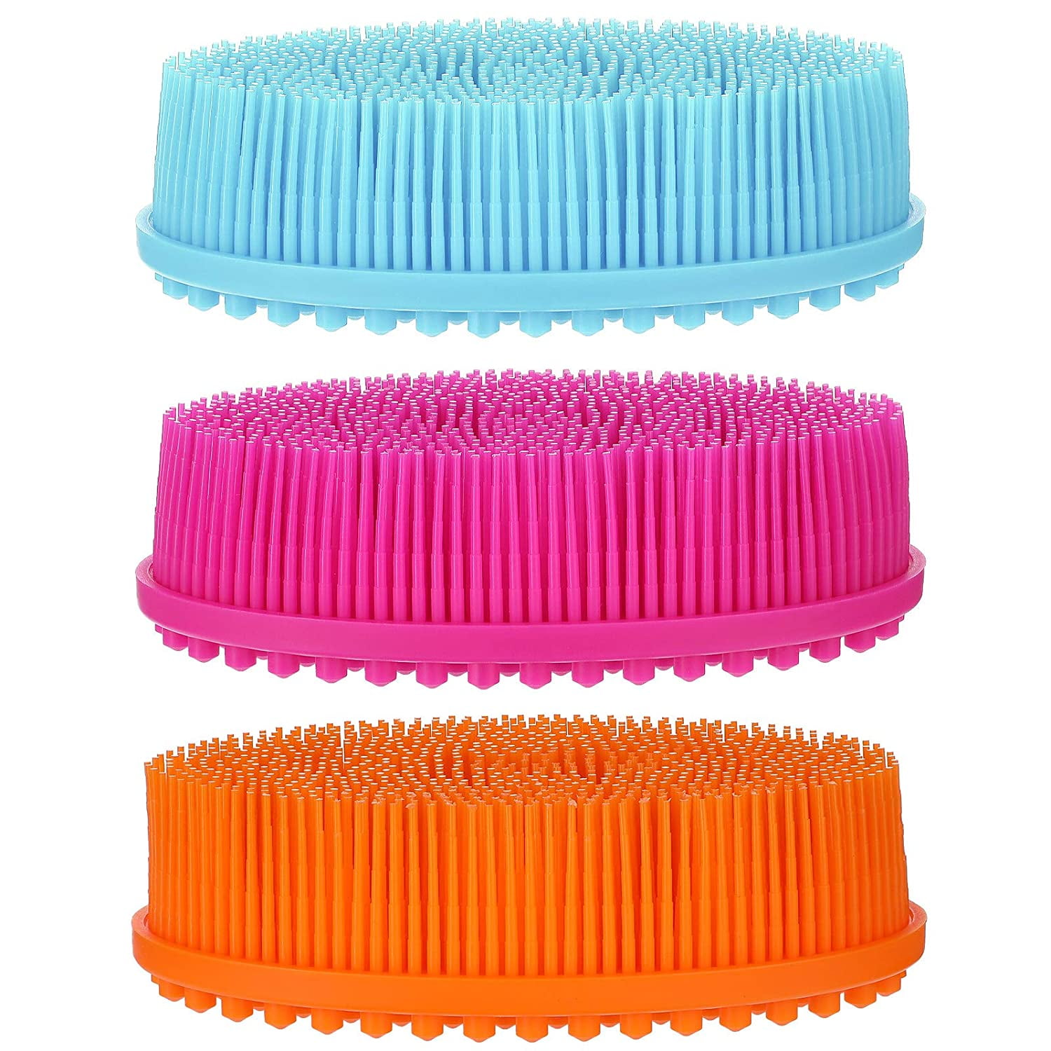 3 Pieces Exfoliating Silicone Body Scrubber Body Silicone Scrubber ...