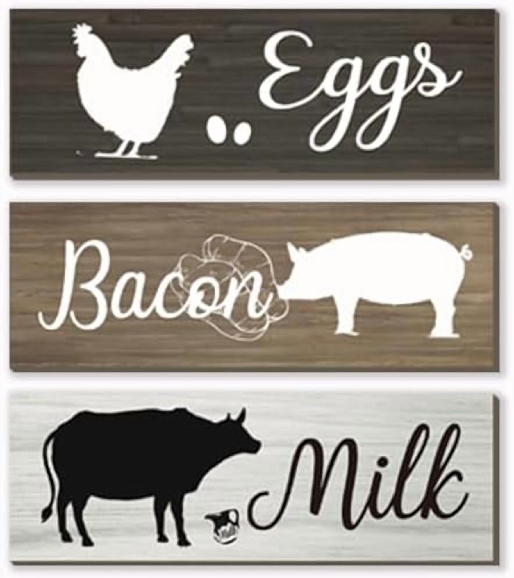 3 Pieces Farmhouse Kitchen Wall Decor Cow Hen and Pig Kitchen Decor ...