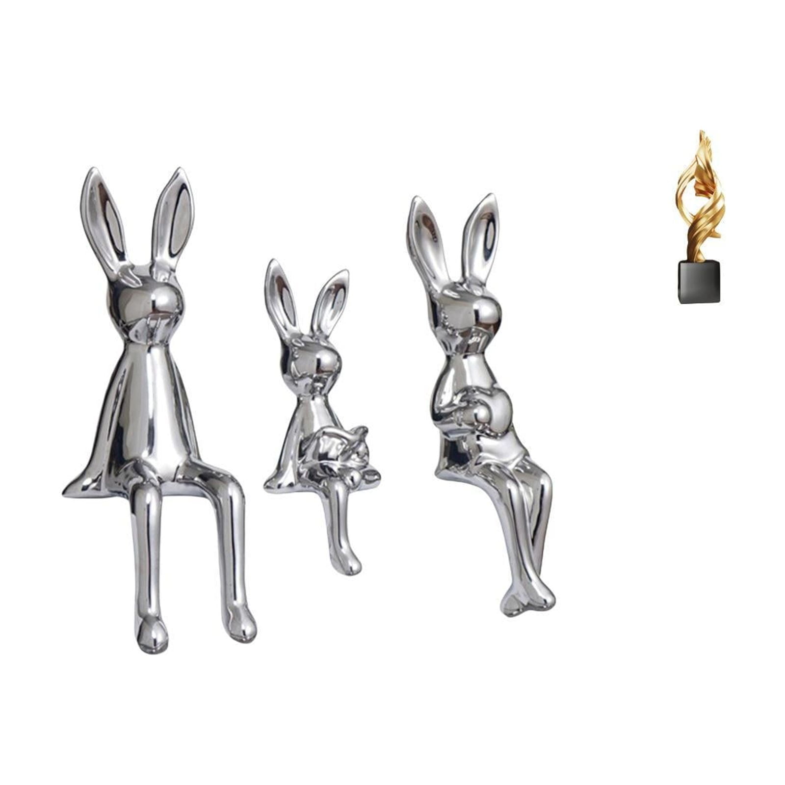 3 Pieces Figurine Sculpture Abstract Art Statue Resin Ornament Modern ...