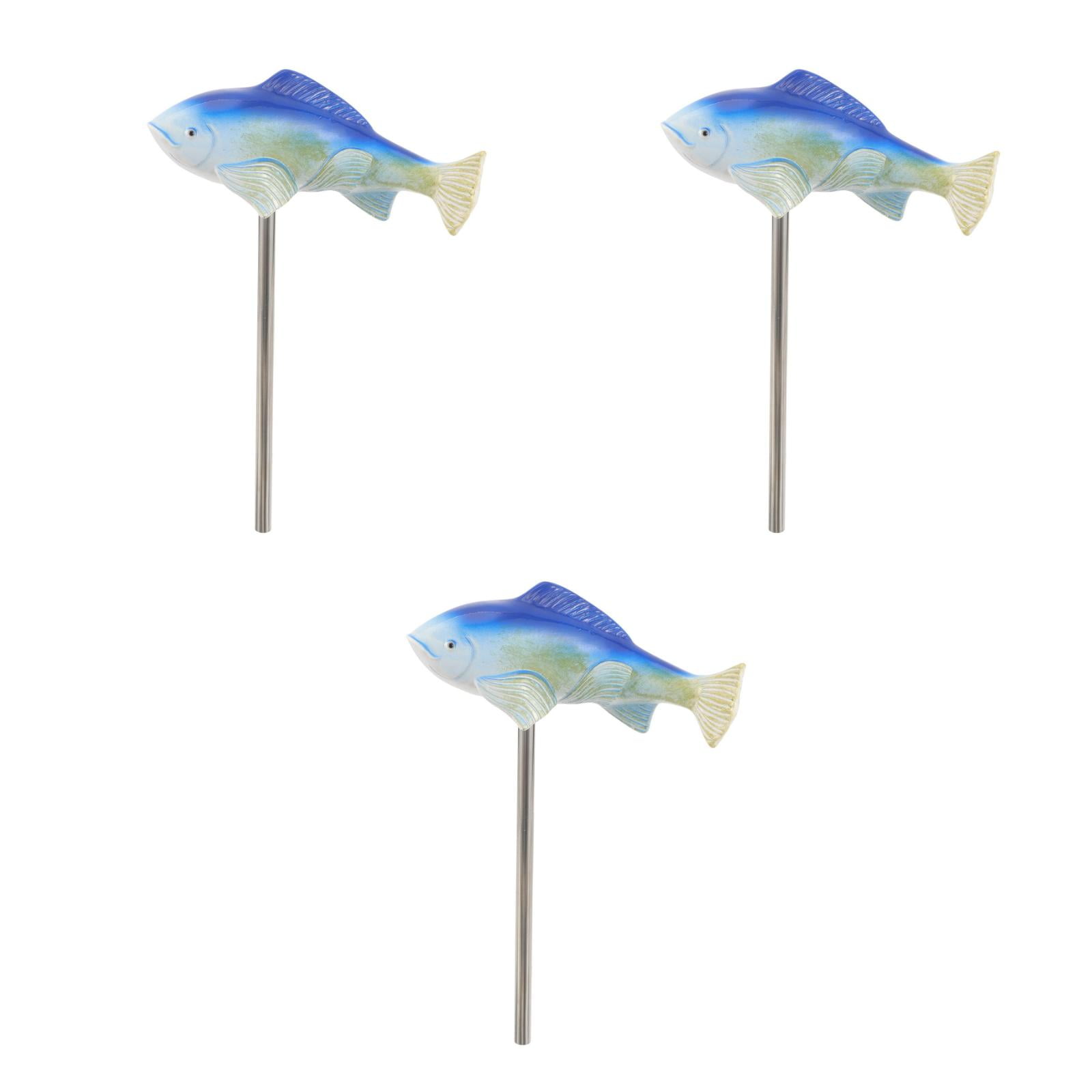 3 Pieces Fish Stake Animal Sea Sculpture Fish Shaped Decor 16x7.5cm ...
