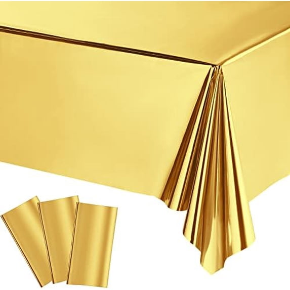 3 Pieces Foil Party Rectangular Table Covers Table Cloth 54 x 108 Inch ...