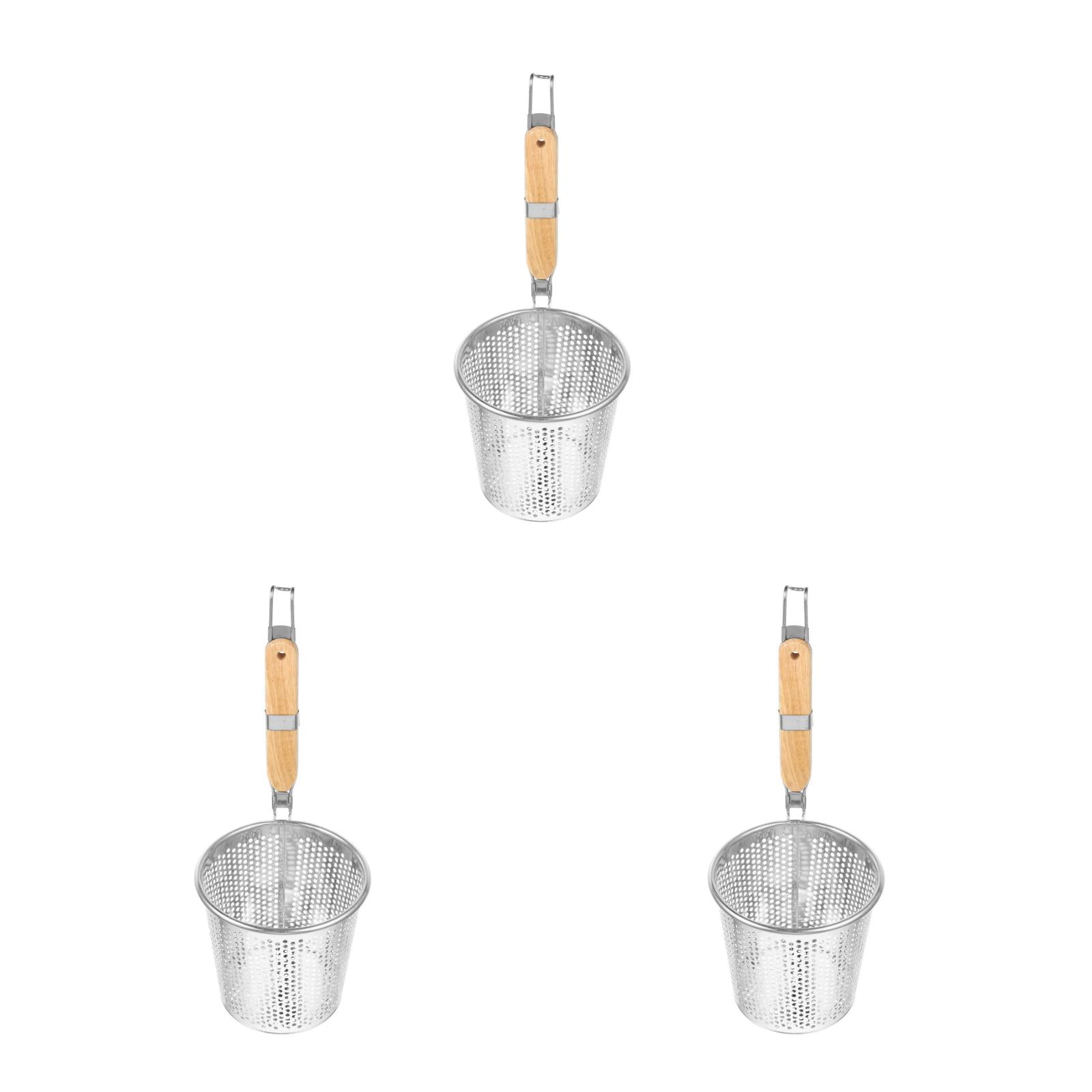 3 Pieces Food Skimmer Kitchen Mesh Spider Strainers Drainer Container ...