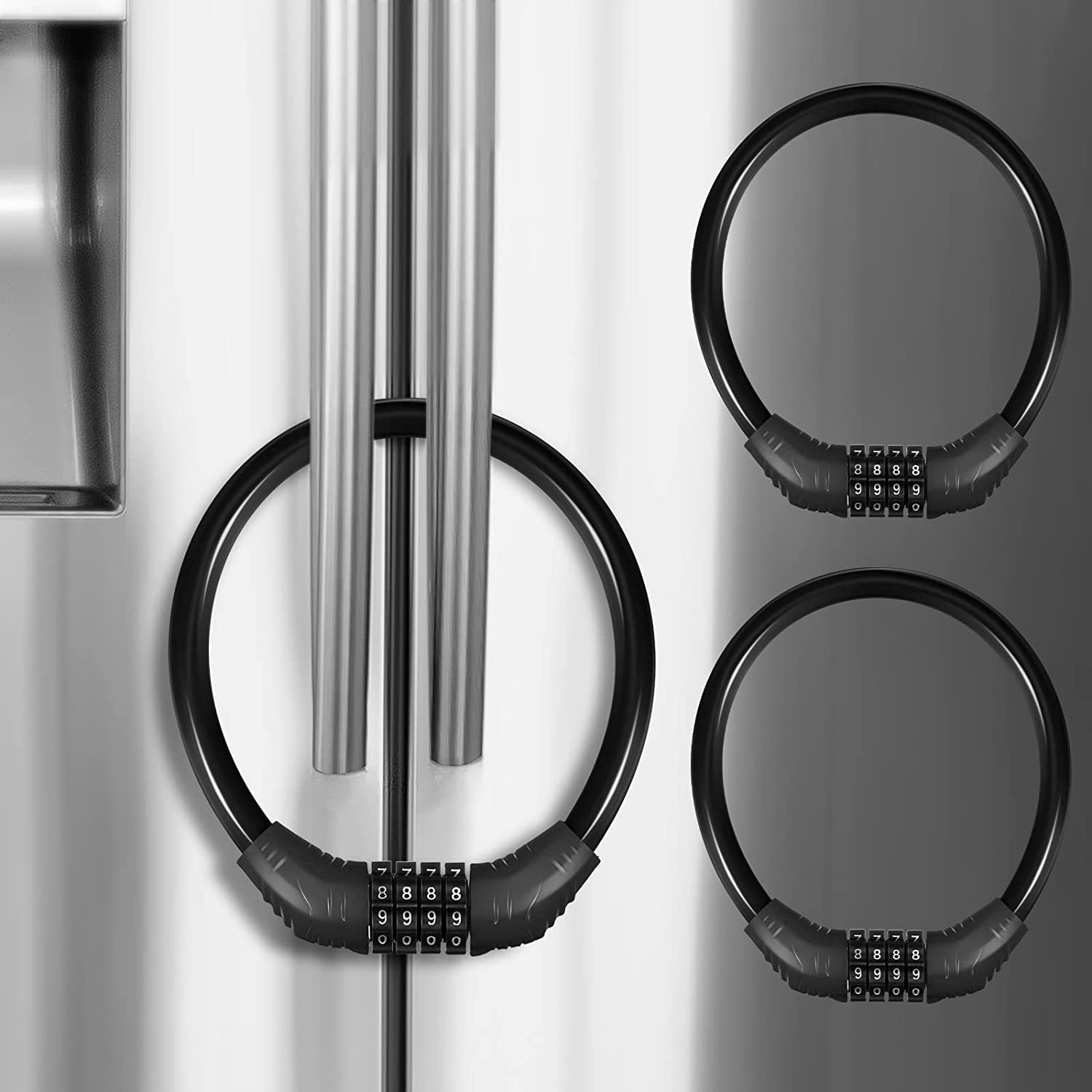 3 Pieces Fridge Freezer Refrigerator Cabinet Lock. 10000 Combinations ...