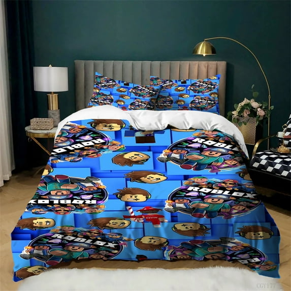 3 Pieces Game Roblox Bedding Set Lightweight Duvet Cover Set Bedroom ...