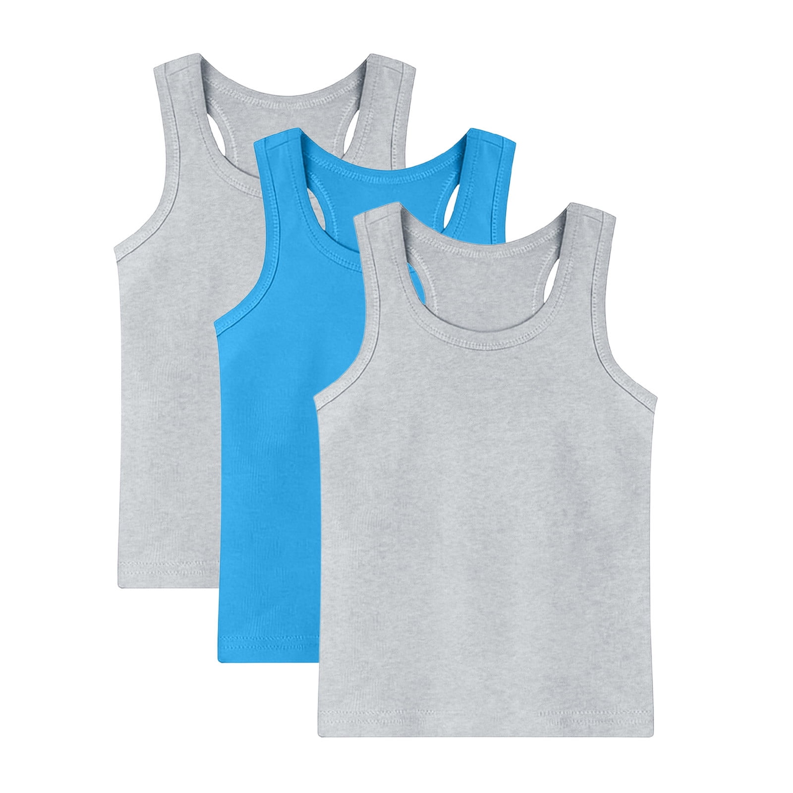 3 Pieces Girls Tank Tops Racerback Sleeveless Cotton Crop Tank Top ...