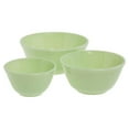 3 Pieces Glass Mixing Bowl Set - Jade (Green) Color - 20 oz, 40 oz, 65 ...