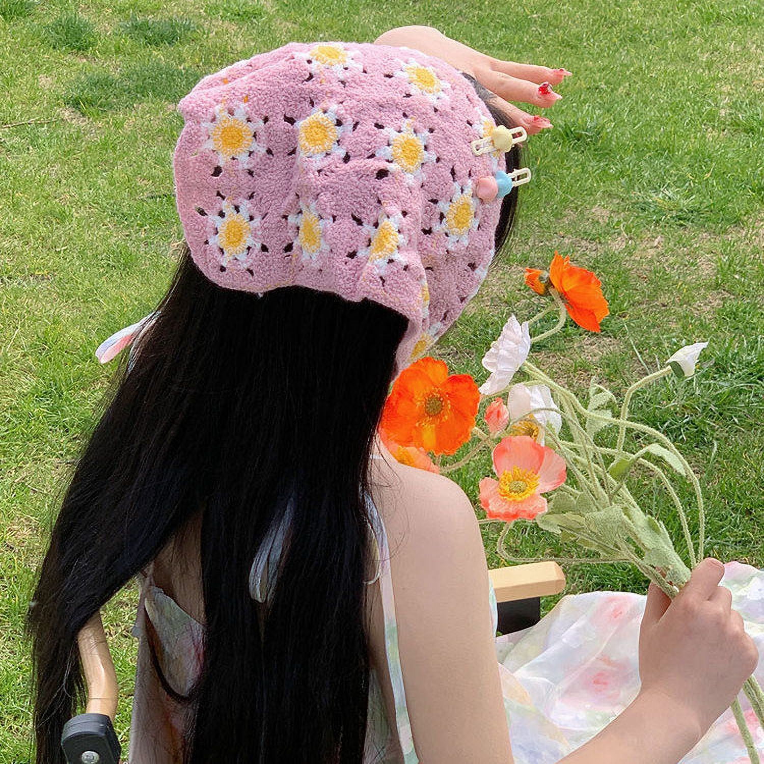 3 Pieces Hair Bandanas Crochet, Knit Head Scarf Bandana Vintage ...