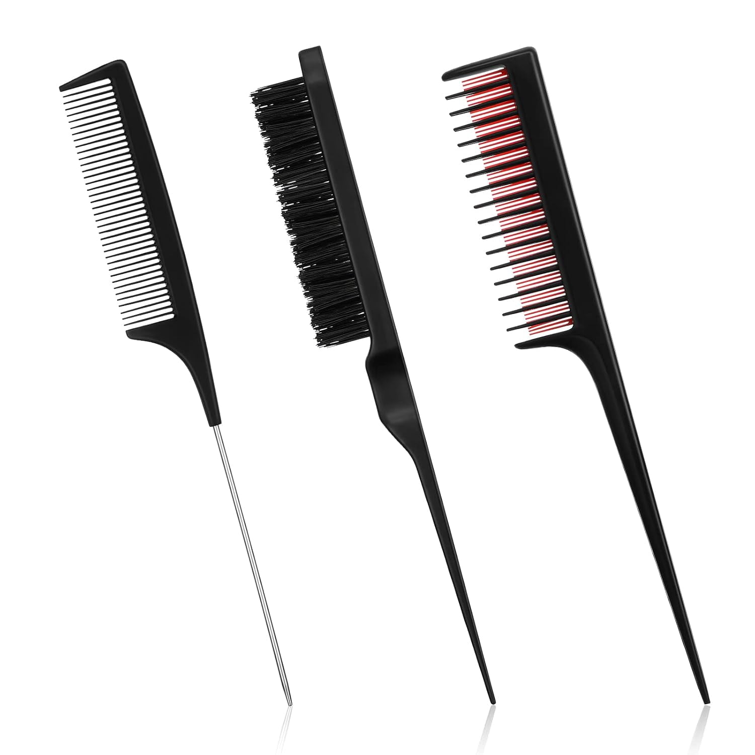 3 Pieces Hair Styling Comb Set, Includes Teasing Fluffy Hair Brush ...