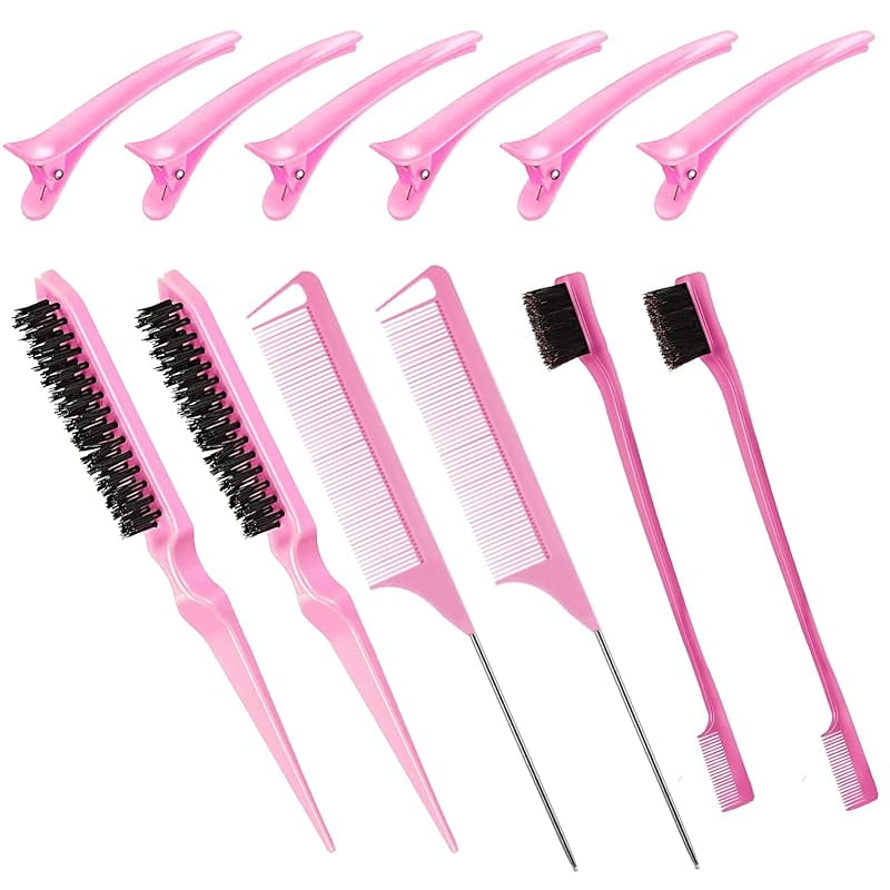 3 Pieces Hair Styling Comb Set Teasing Brush Rat Tail Comb Edge Brush ...