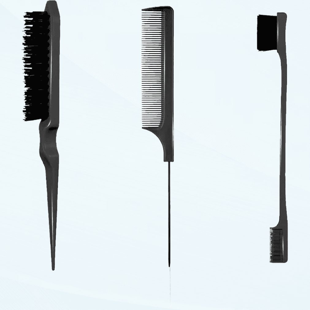 3 Pieces Hair Styling Comb Set Teasing Hair Brush Rat Tail Comb Edge ...