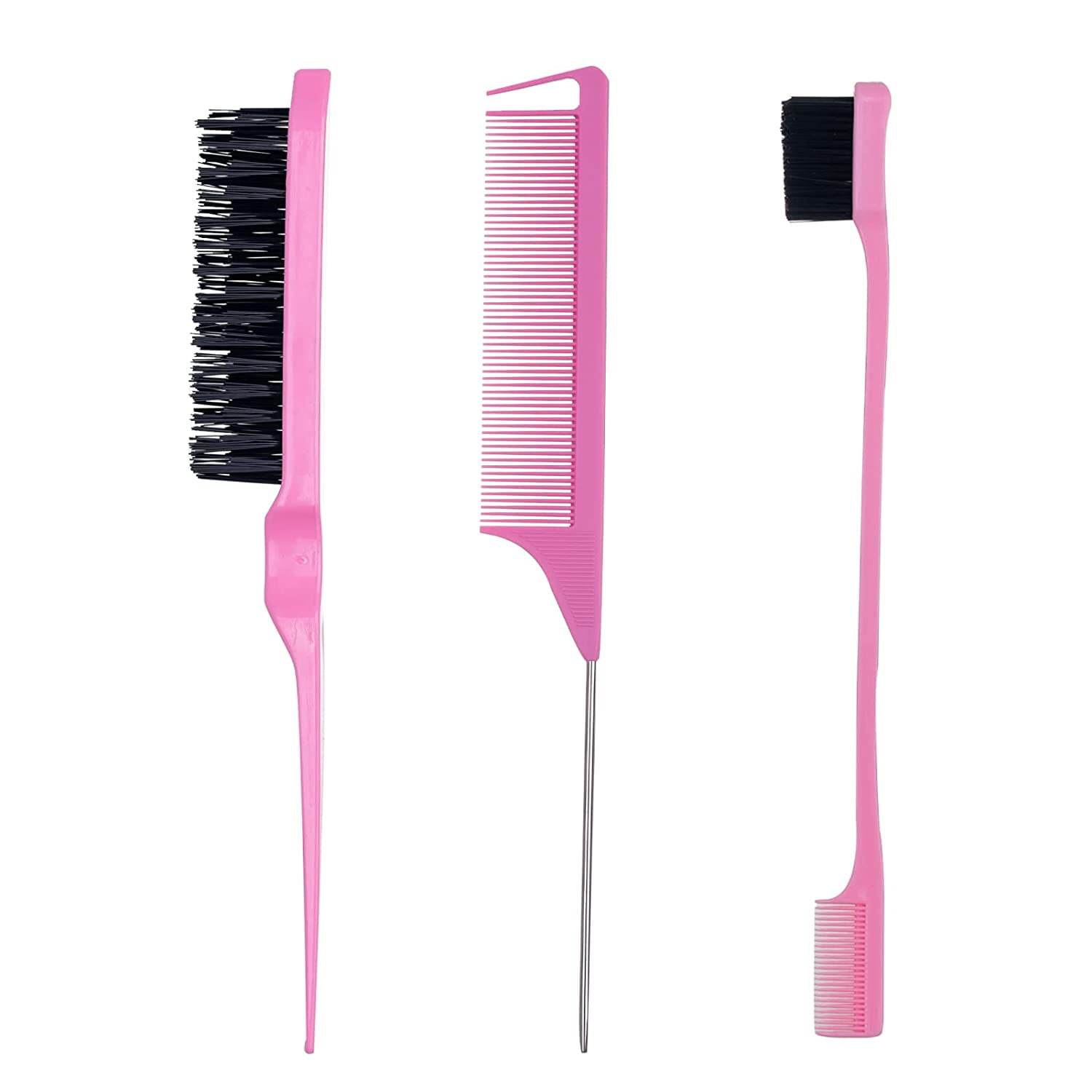 3 Pieces Hair Styling Comb Set Teasing Hair Brush Rat Tail Comb Edge ...