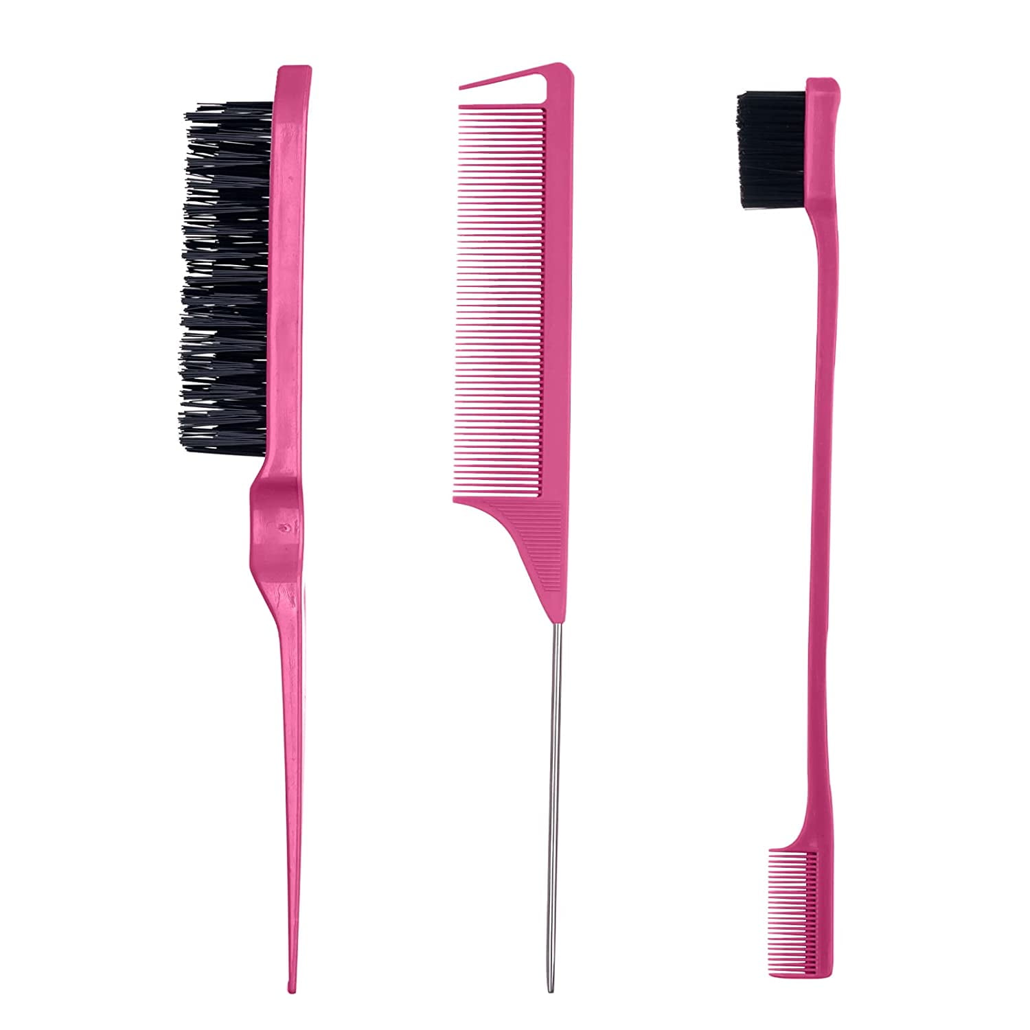 3 Pieces Hair Styling Comb Set Teasing Hair Brush Rat Tail Comb Edge ...