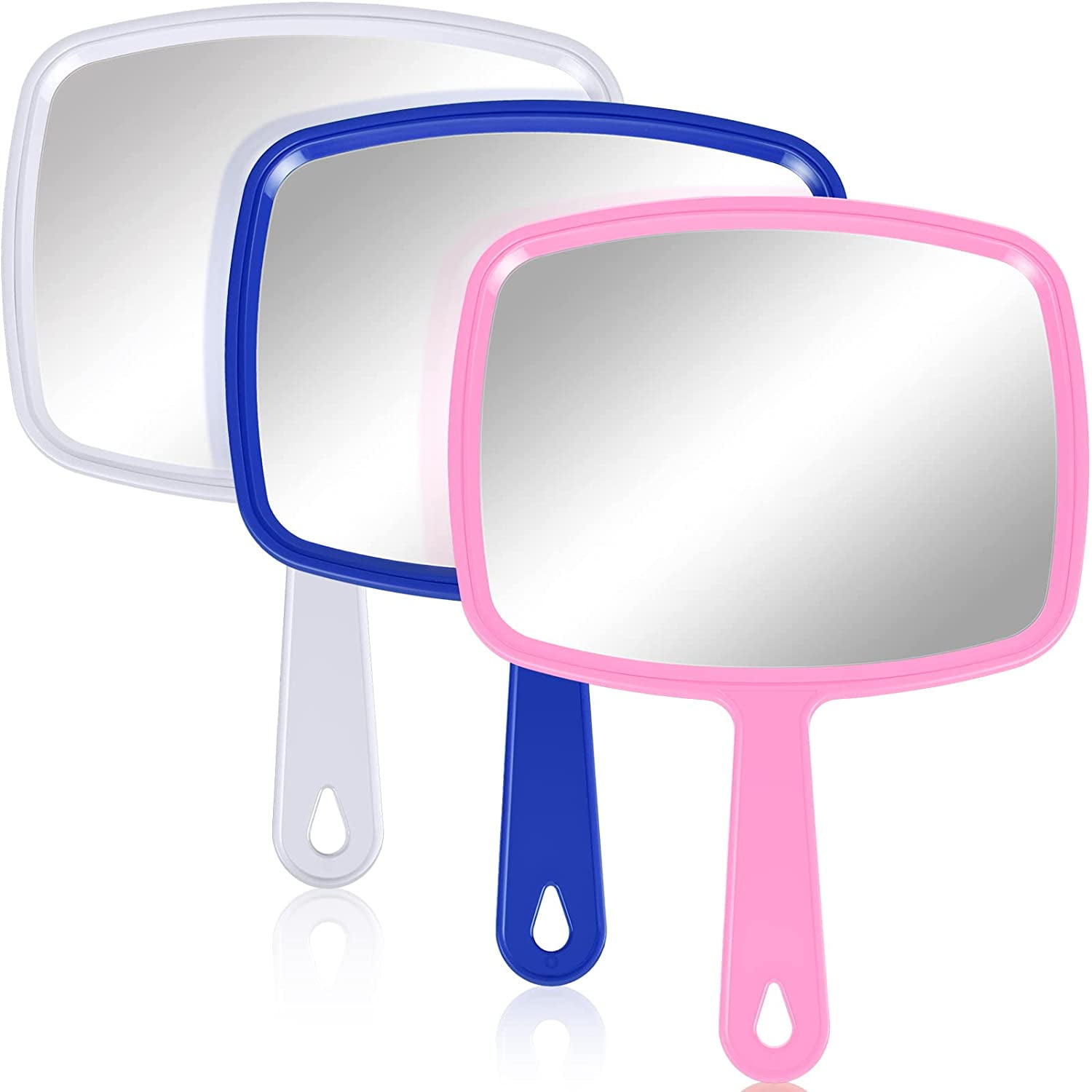 3 Pieces Hand Mirror Handheld Cosmetic Mirror with Handle, Makeup Hand ...