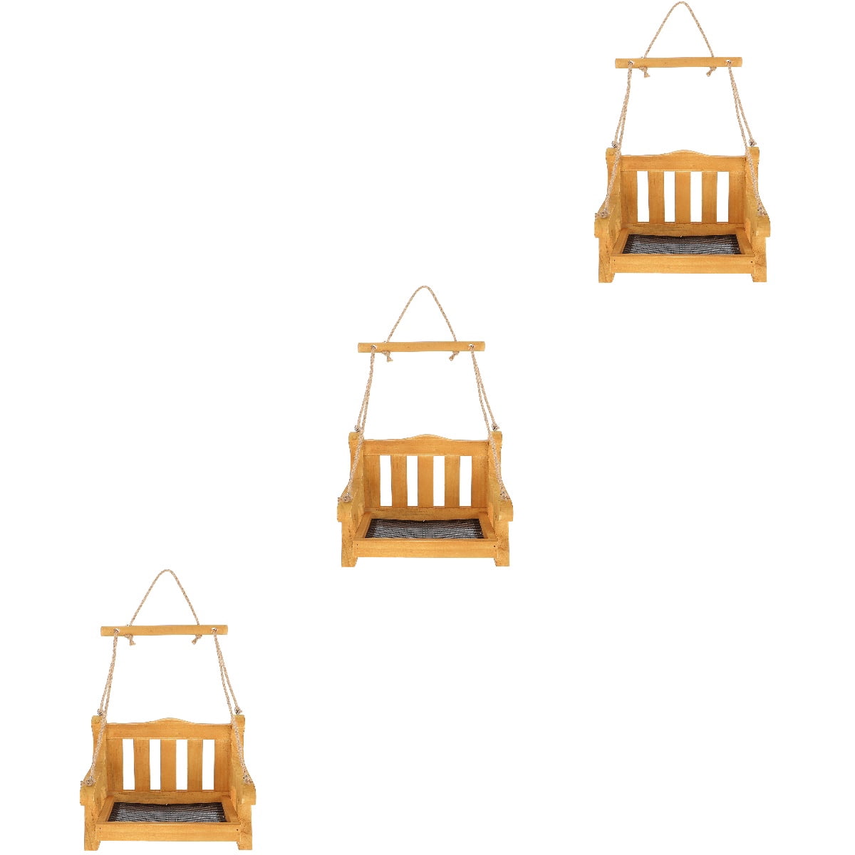 3 Pieces Hanging Bird Feeder Balcony Garden Cage Hummingbird Brown ...