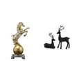3 Pieces Horse Statue Reindeer Figurine Desktop Sculpture Resin ...