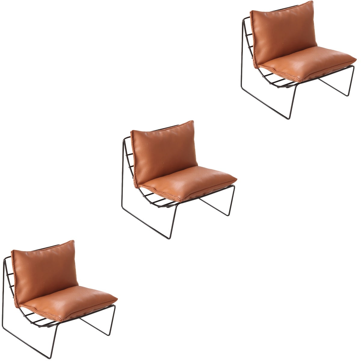 3 Pieces Iron Sofa Chair 1: 12 Miniature Furniture Dining Individual ...