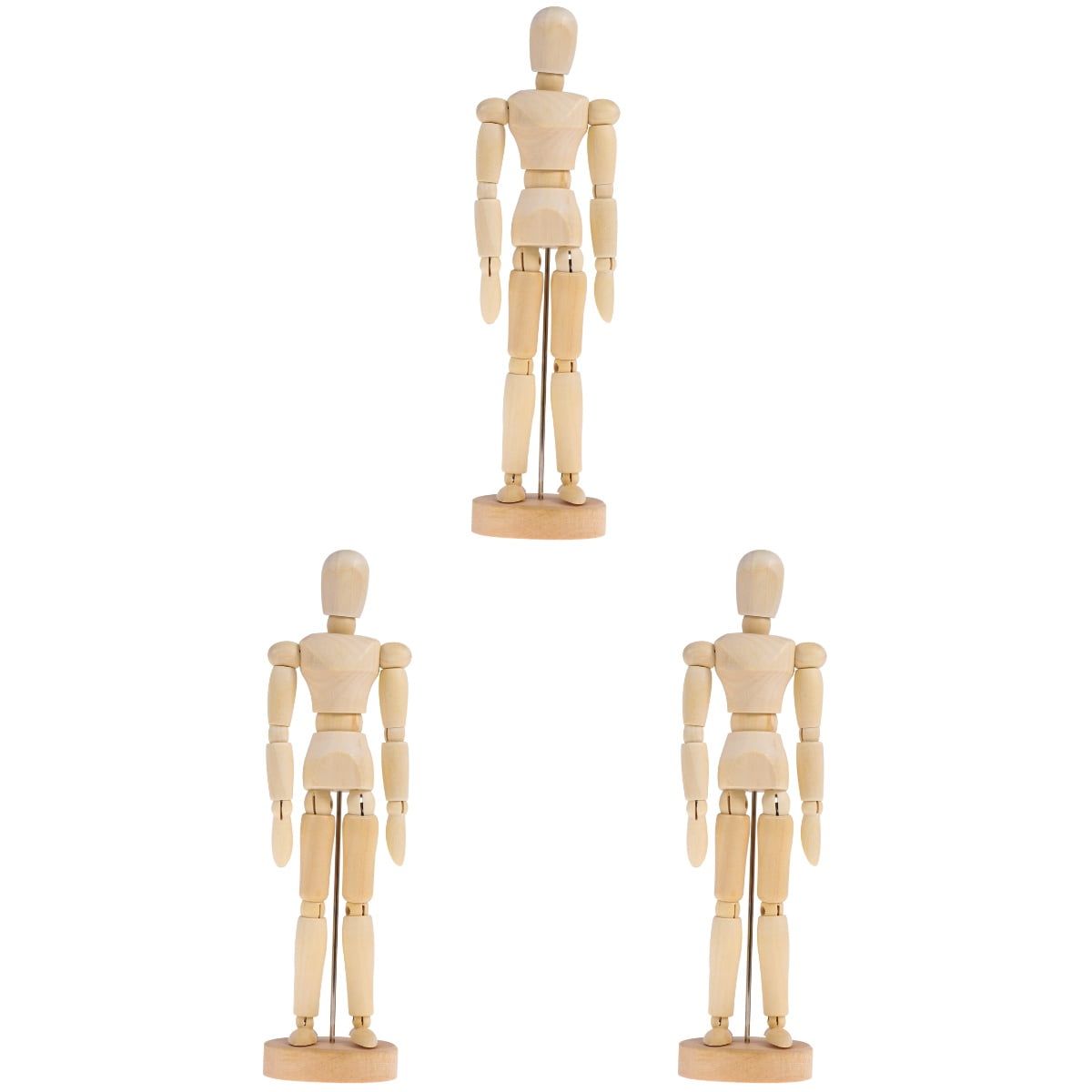 3 Pieces Jointed Wooden Doll Movable Puppet for Artists Hand Model ...