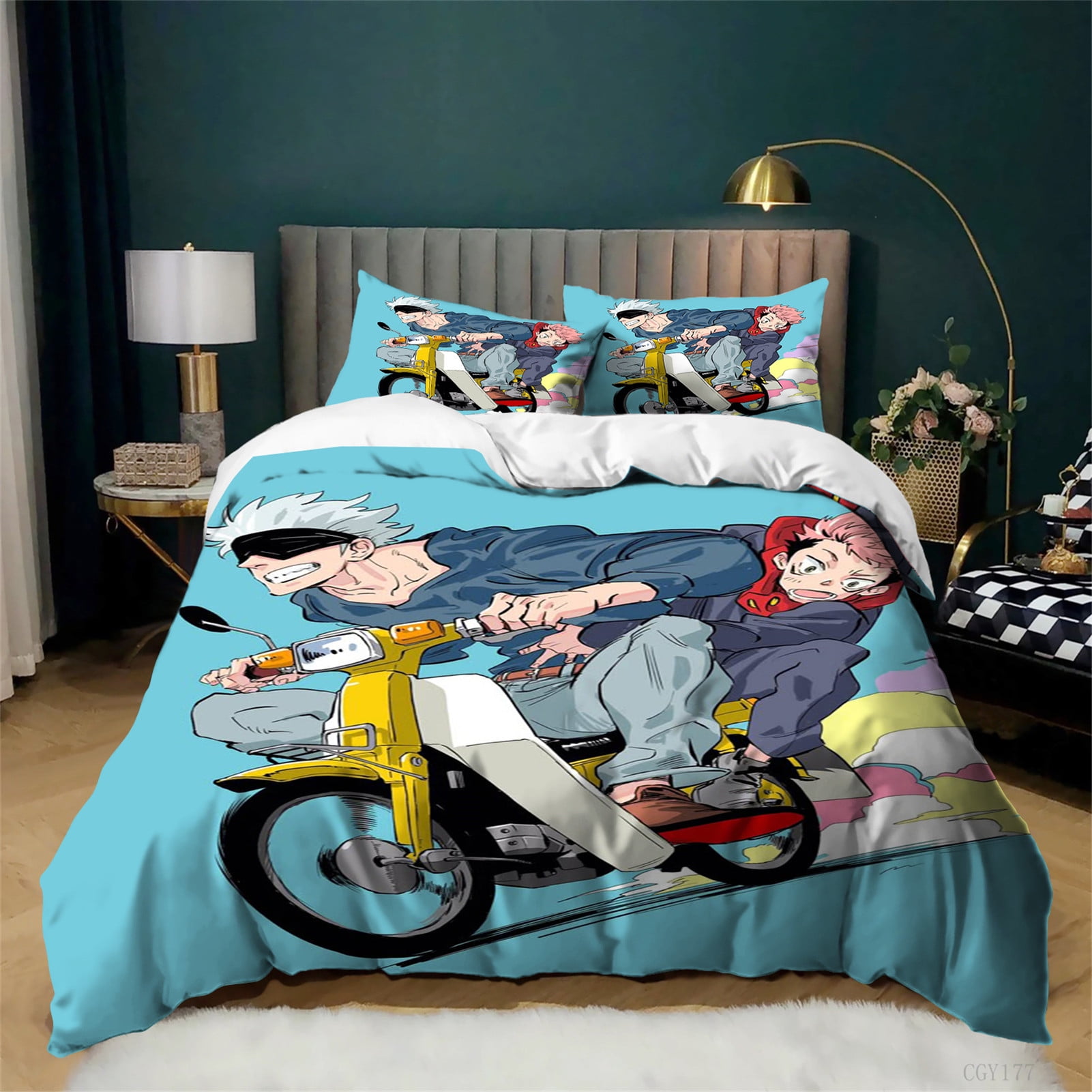 3 Pieces Jujutsu Kaisen Bedding Set Lightweight Duvet Cover Set for ...