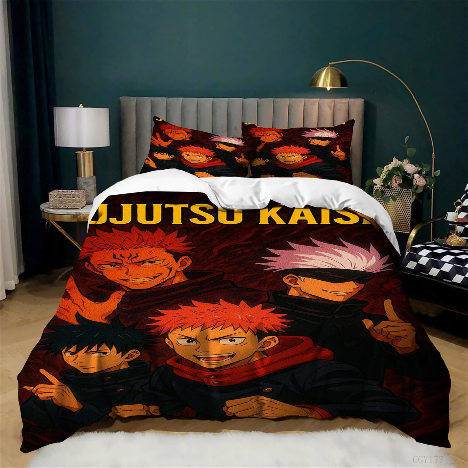 3 Pieces Jujutsu Kaisen Duvet Cover Set Ultra Soft Quilt Cover for ...