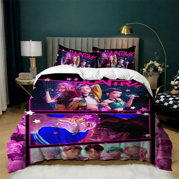 3 Pieces KPop Devil Hunter Duvet Cover Bedding Set Twin Size Soft ...