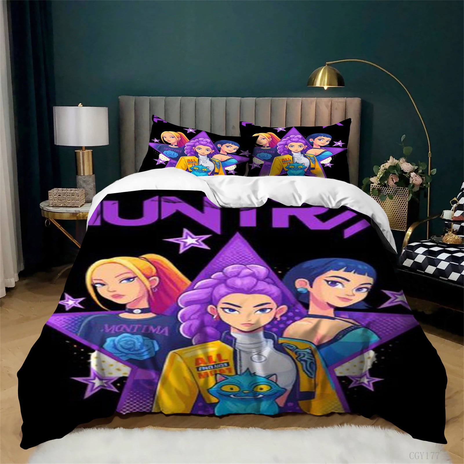 3 Pieces KPop Devil Hunter Duvet Cover Bedding Set Twin Size Soft ...