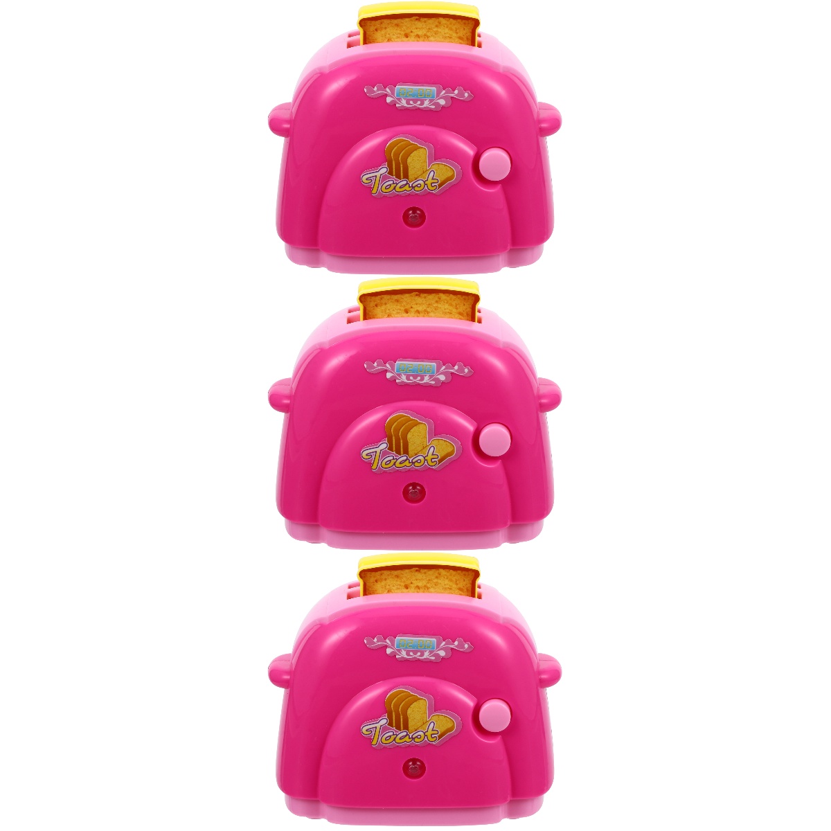 3 Pieces Kids Play House Plaything Toaster Model Child Baby Pink ...