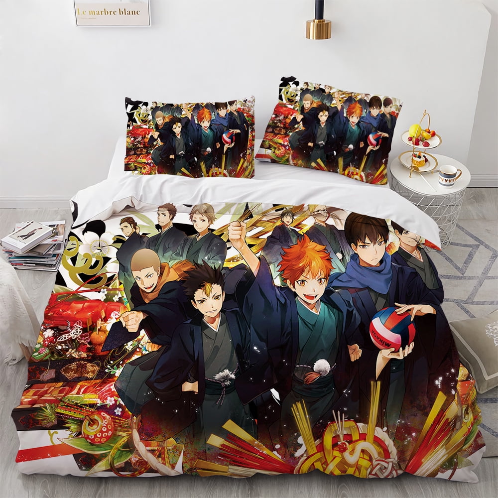3 Pieces King Bedding Sets Haikyuu for Fans Kids Children Toddlers Cool ...