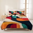 3 Pieces King Quilt Set,Colorful Block Abstract Geometric Soft Bedding ...