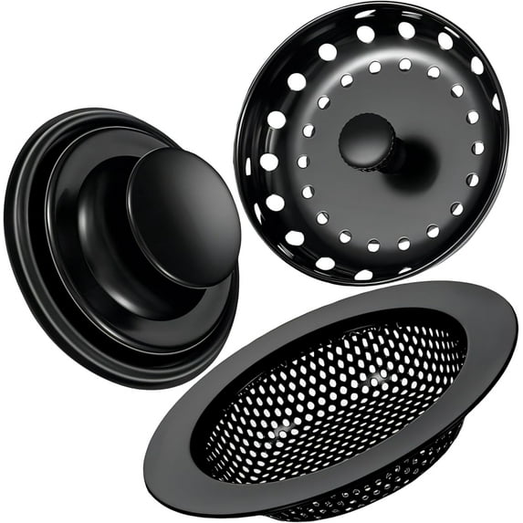 3 Pieces Kitchen Sink Stopper Strainer Garbage Disposal Plug, Stainless ...