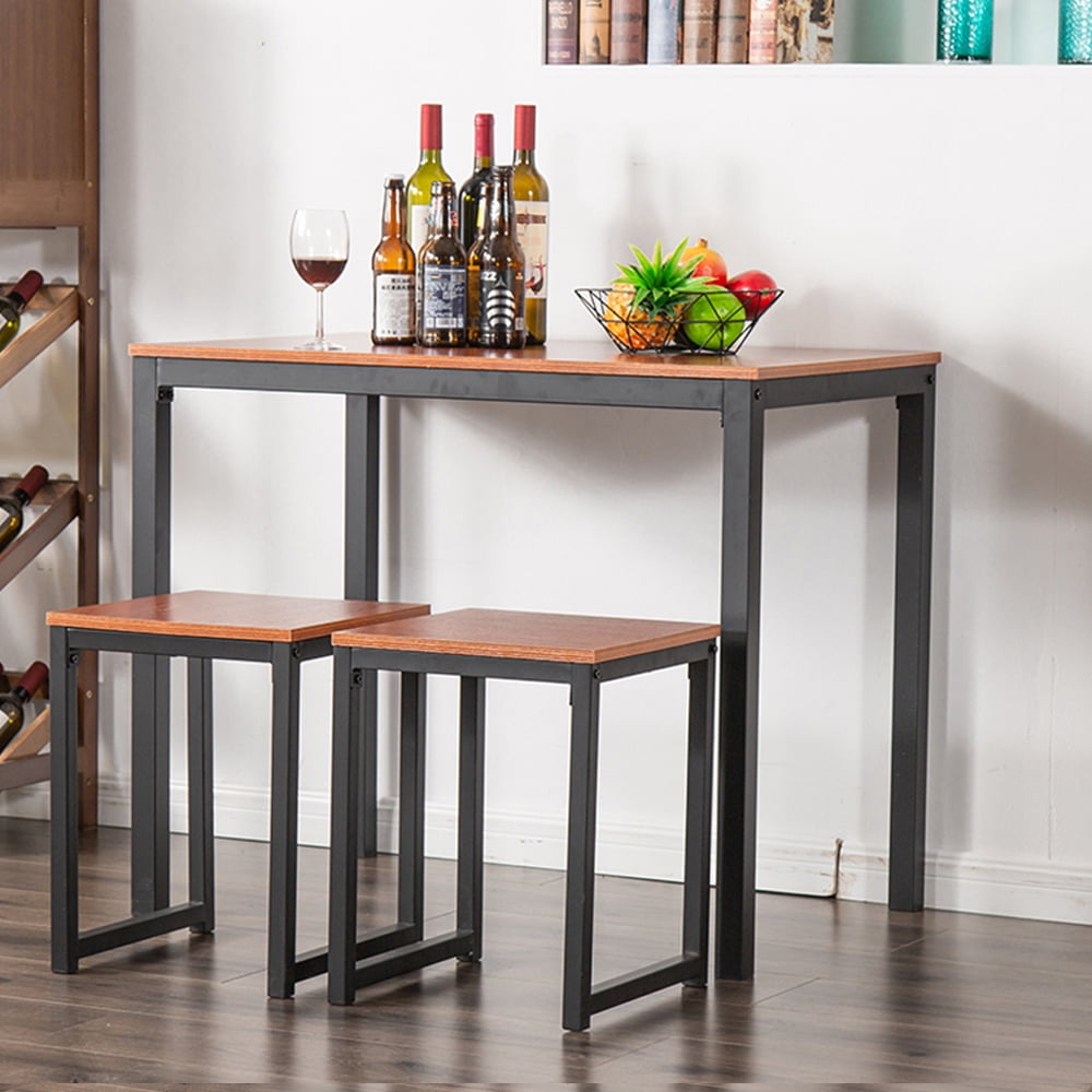 3-Pieces Kitchen Table Set, Bistro Table with Two Stools, 35.4 x 23.6 x ...