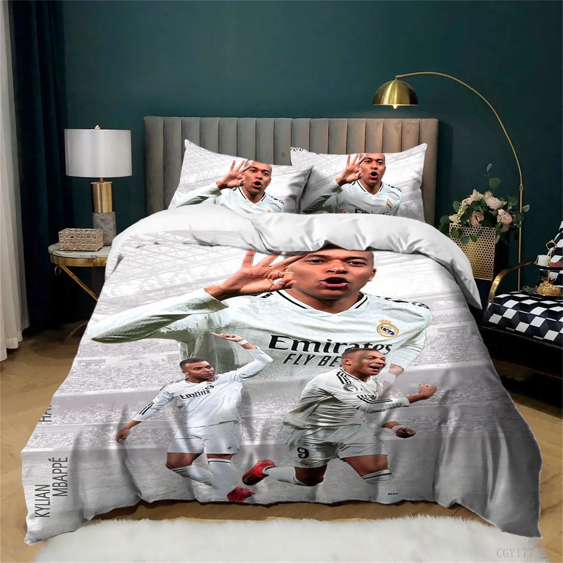 3 Pieces Kylian Mbappe Duvet Cover Set Soft Comfortable Bedding Set ...