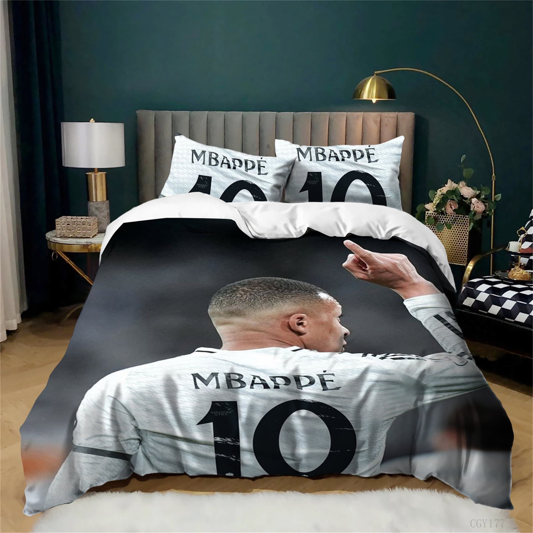 3 Pieces Kylian Mbappe Duvet Cover Set Soft Comfortable Bedding Set ...