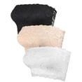 3 Pieces Lace Bra Lace Bandeau Floral Seamless Lace Tube Stretchy Lace ...