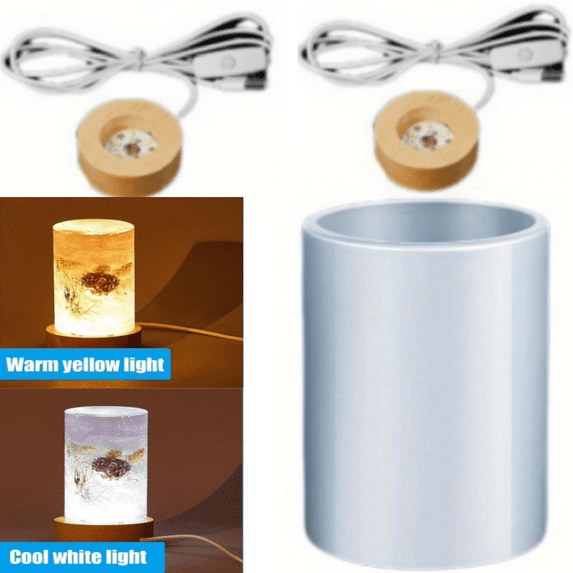 3 Pieces Light Resin Silicone Mold Set, Include Resin Mold and USB ...