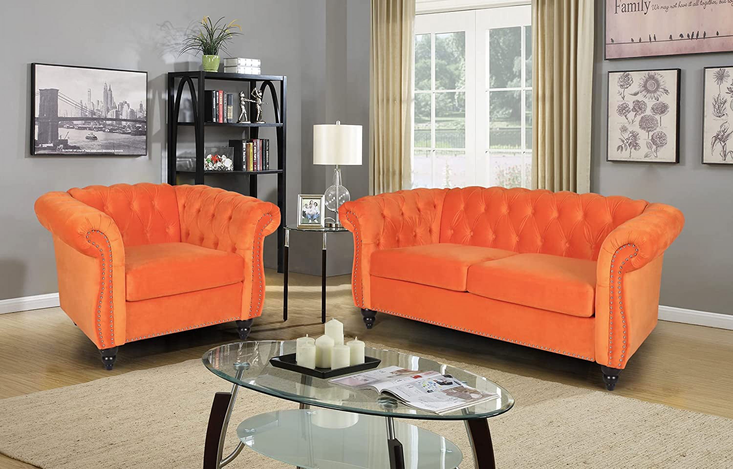 3 Pieces of Living Room Chesterfield Sofa Sets Faux Chesterfield Sofa ...