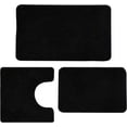 3 Pieces Luxury Bathroom Rug Set with U-Shaped Toilet Rug, Non-Slip ...