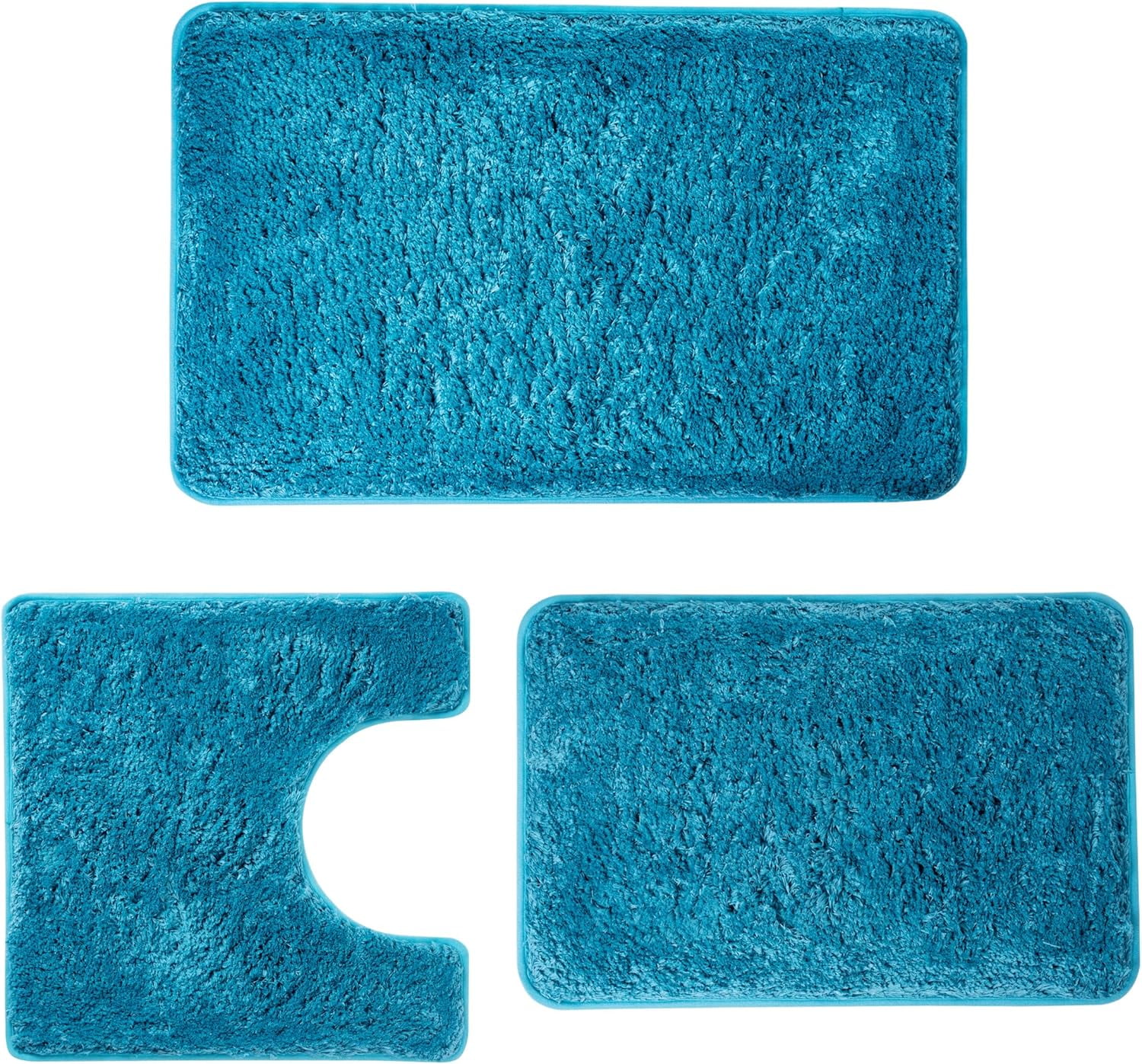 3 Pieces Luxury Bathroom Rug Set with U-Shaped Toilet Rug, Non-Slip ...