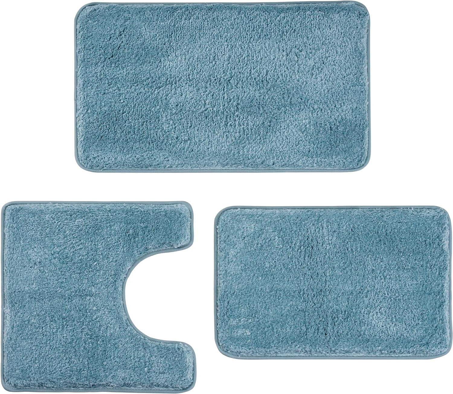 3 Pieces Luxury Bathroom Rug Set with U-Shaped Toilet Rug, Non-Slip ...