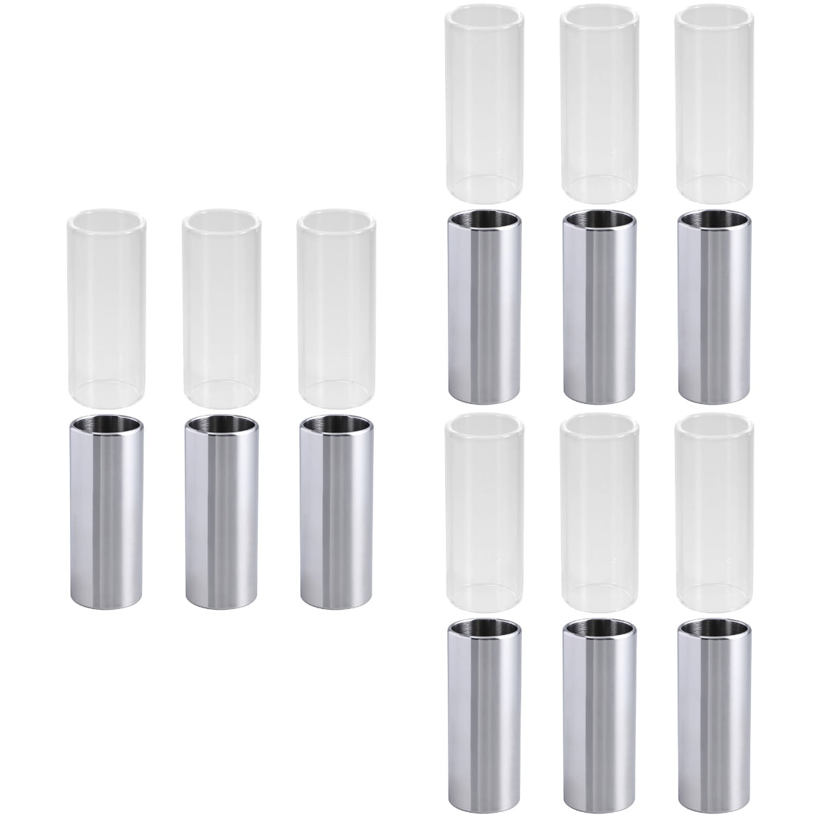 Set of 3 Medium Bottleneck Standard Guitar Slides with Wall Mount for ...