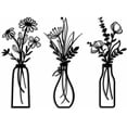 3 Pieces Metal Flowers Wall Arts - Rustic Farmhouse Decor Black ...