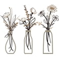 3 Pieces Metal Flowers Wall Arts - Rustic Farmhouse Style Décor Metal ...