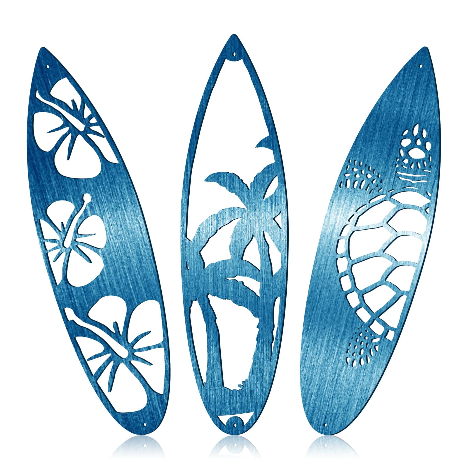 3 Pieces Metal Surf Board Wall Decor Summer Metal Surfboard Beach Signs ...