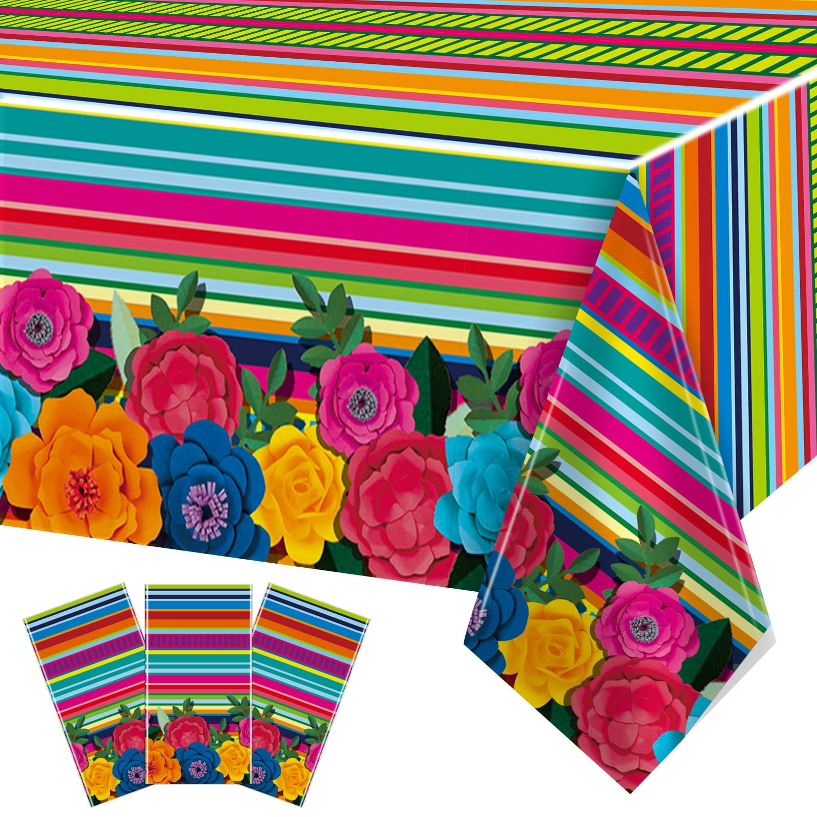 3 Pieces Mexican Fiesta Party Supplies Mexican H2FSDTheme Cinco De Mayo Table Covers Mexican ...