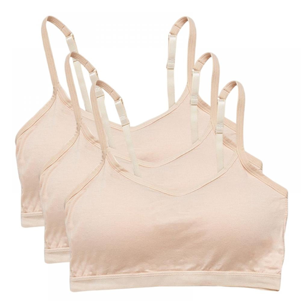 3 Pieces Mini Camisole Bra Wireless Padded Bra with Adjustable Straps ...